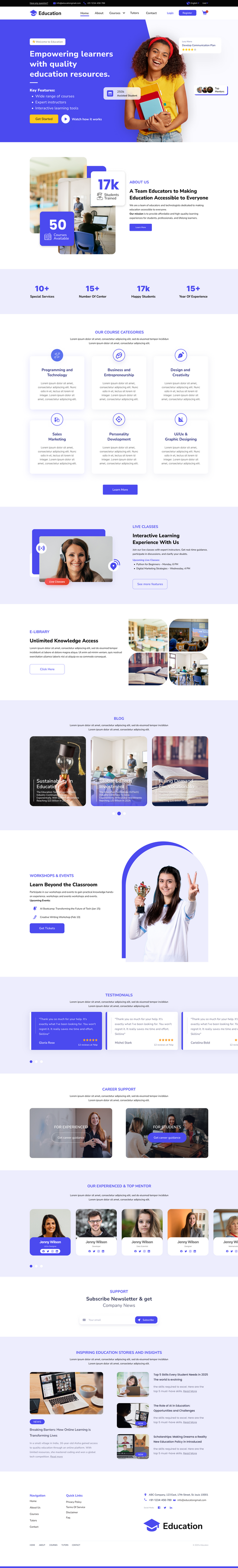 Academic WordPress Theme – Elegant Education Site Template