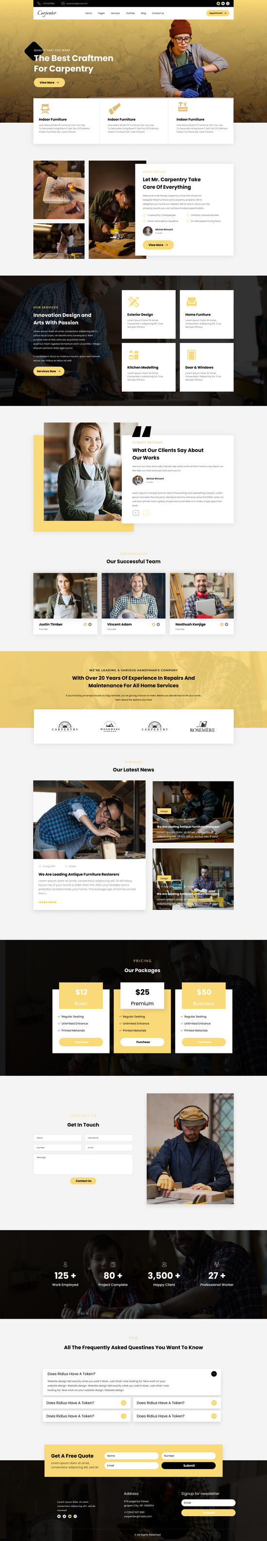 Carpenter WordPress Theme : Perfect For Woodworking Pros