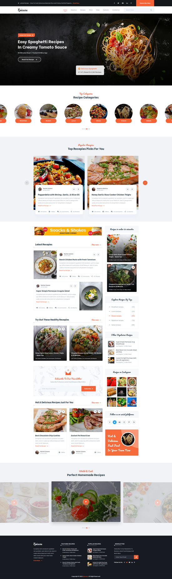 Food Recipe WordPress Theme : Culinary-Inspired Design – Themagnifico