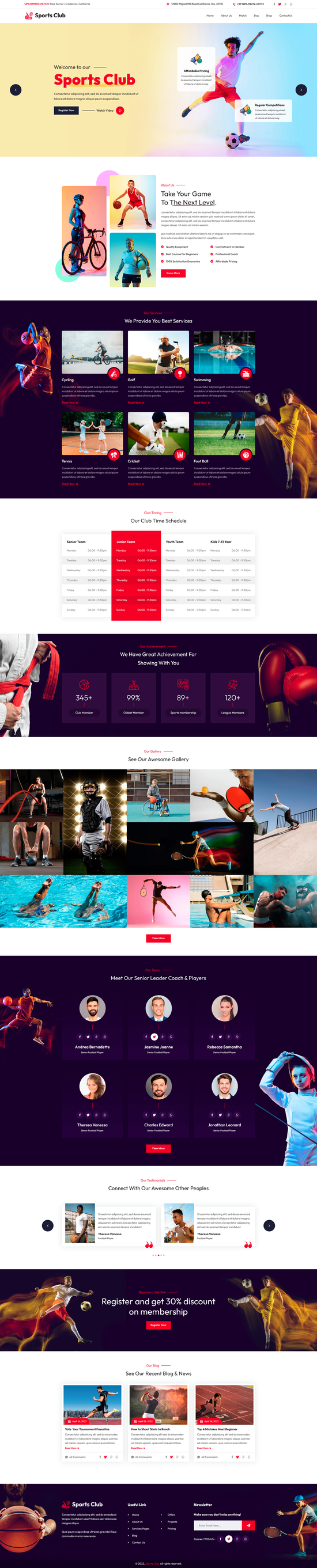 WordPress Sports Club Theme For Sports Clubs And Centers. – Themagnifico